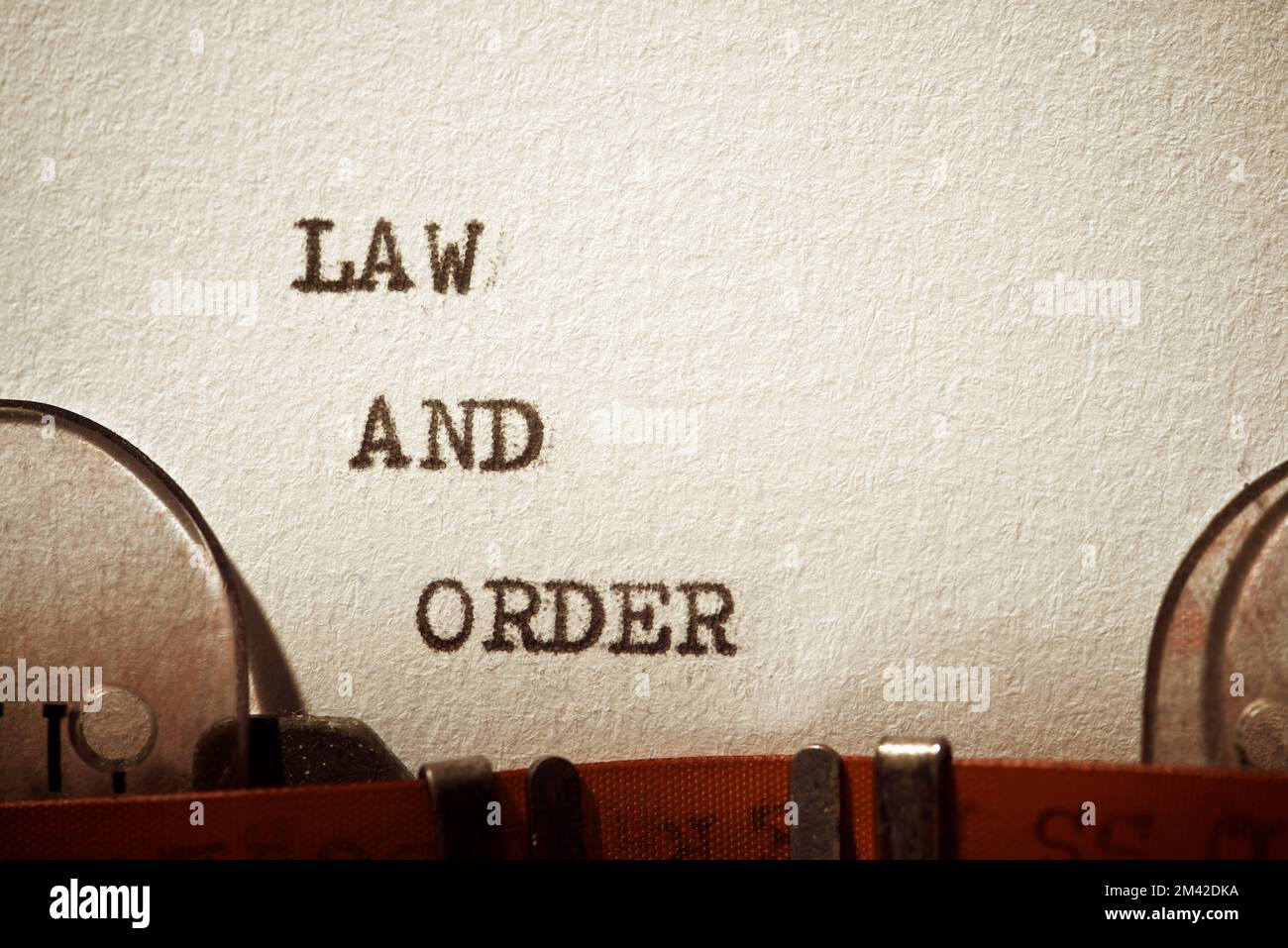 Law and order phrase written with a typewriter Stock Photo - Alamy
