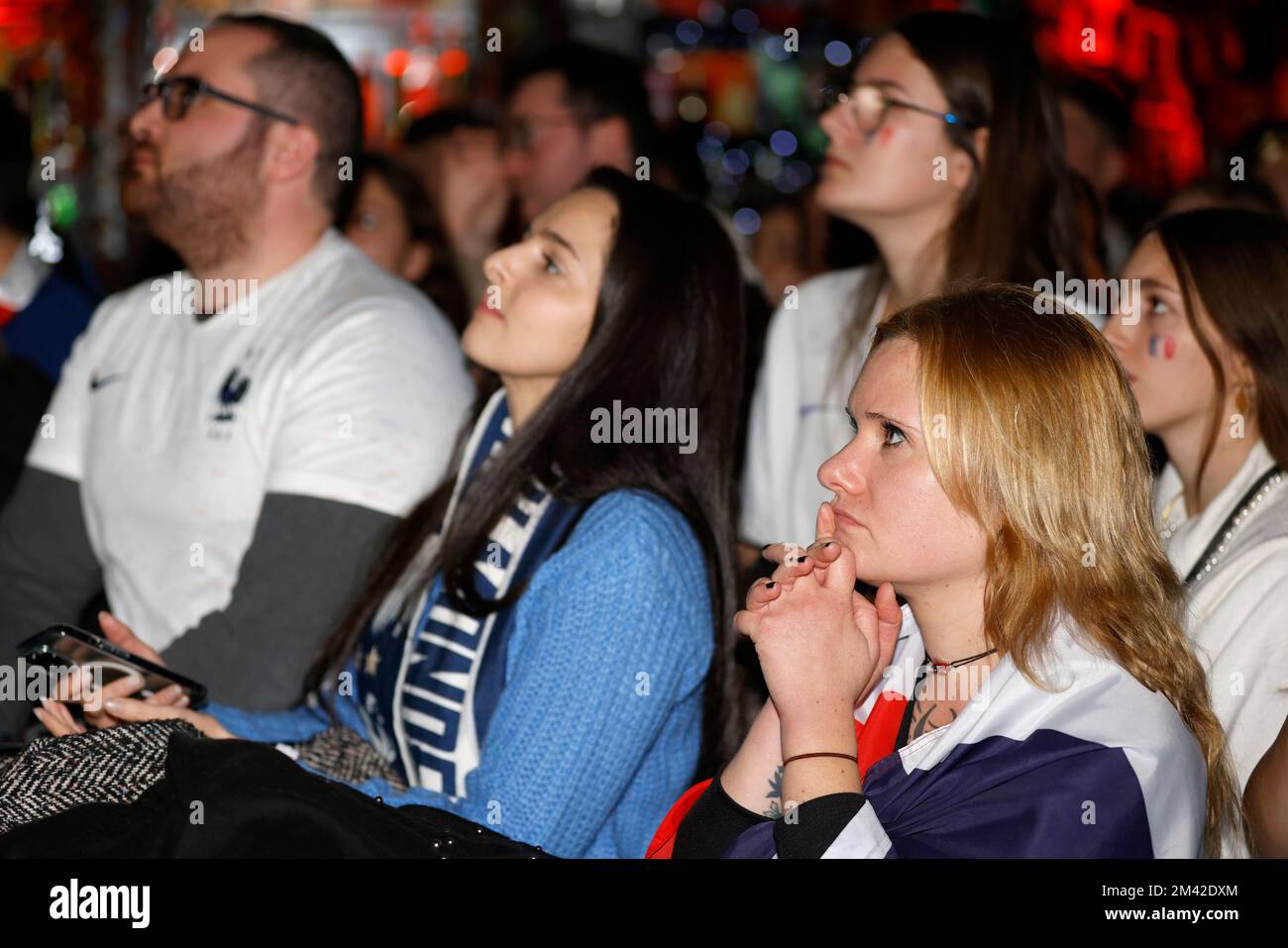 France fans at Zoo Bar in London, during a screening of the FIFA World ...