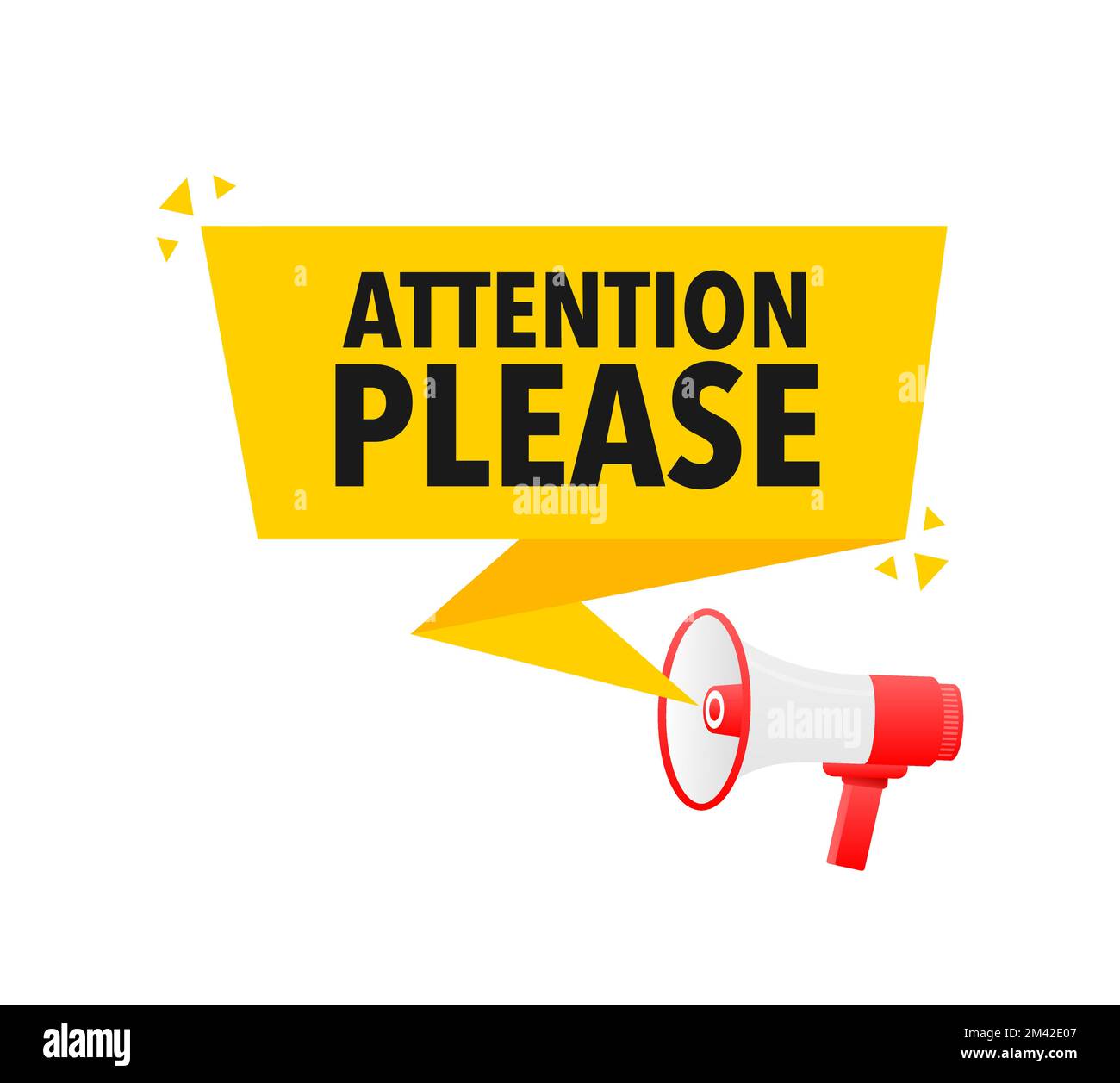 Attention Please Announcement Megaphone Label Loudspeaker Speech