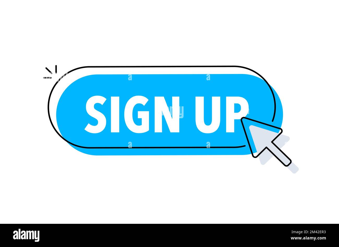 Sign us button with cursor. Pointer click. Vector web button Stock Vector Image & Art - Alamy