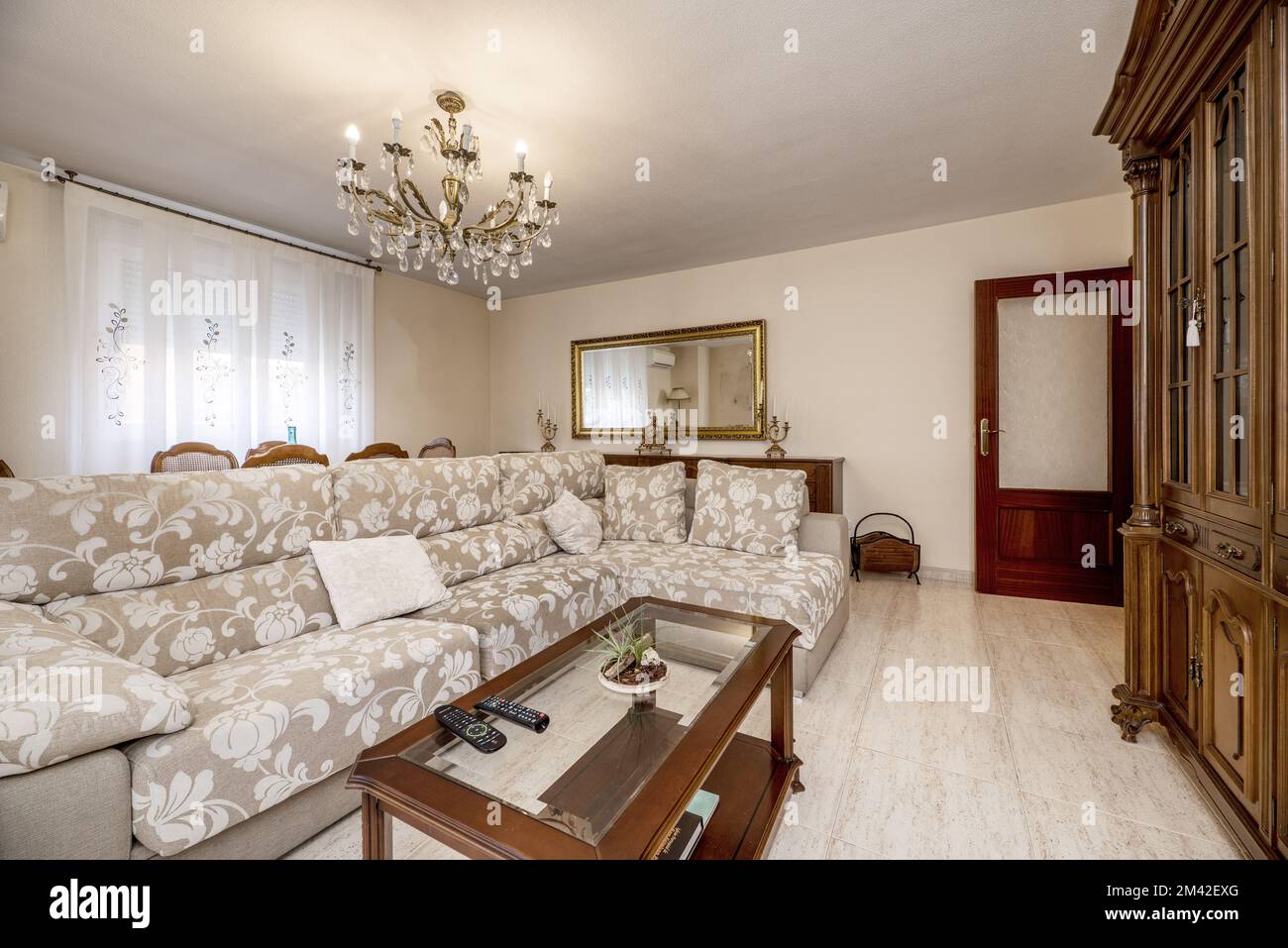 Vintage rococo style living room with classic furniture, wooden ...