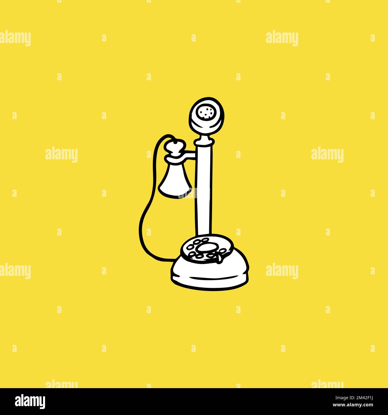 Antique Telephone Icon, Detailed drawing, Antique Concept, Sketch and ...