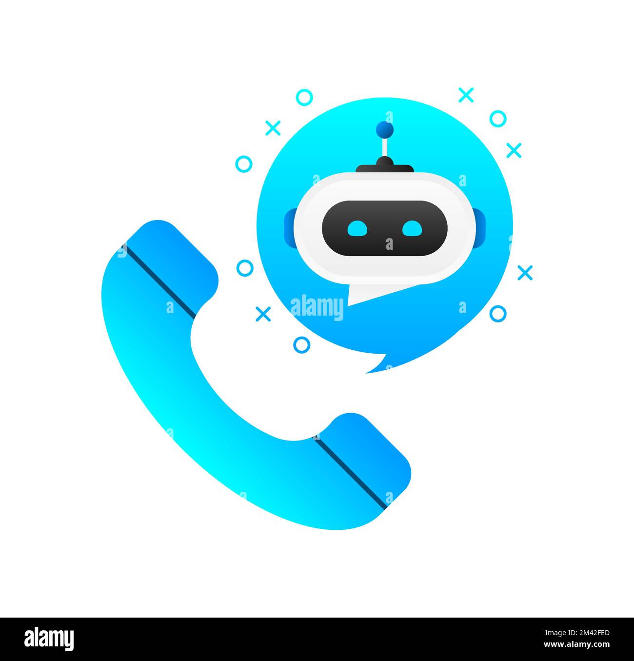 Cute robot speech bubble Cut Out Stock Images & Pictures - Alamy
