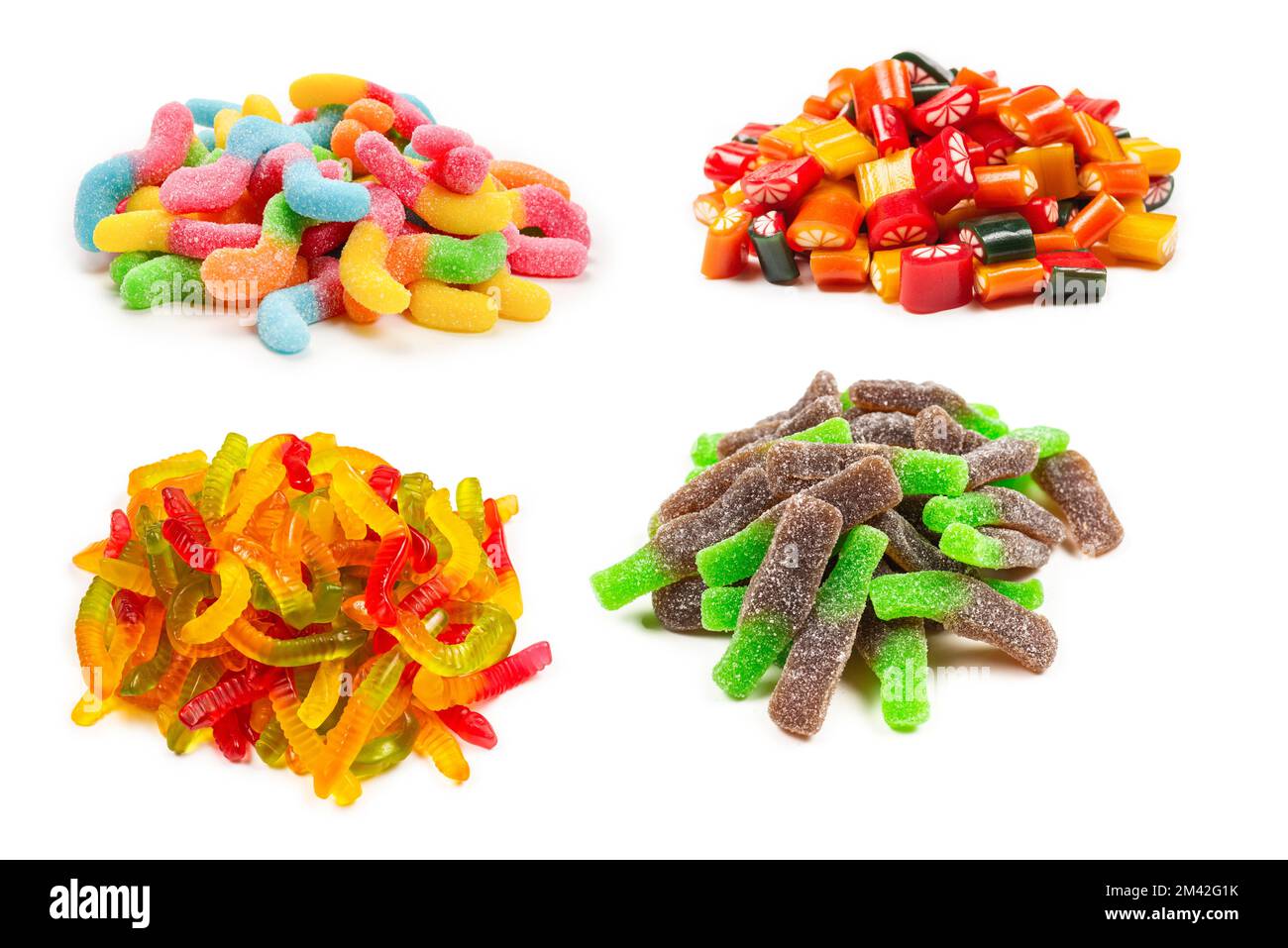 Juicy colorful jelly sweets. Gummy candies. Snakes Stock Photo - Alamy