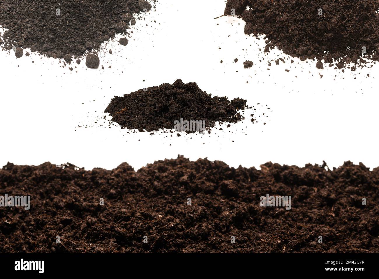 Black land for plant isolated on white background. Ground pattern Stock ...