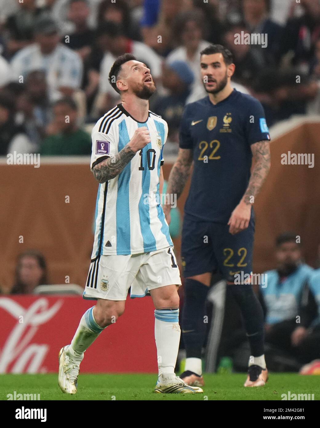 Lionel Messi of Argentina celebrates his goal during the FIFA World Cup ...