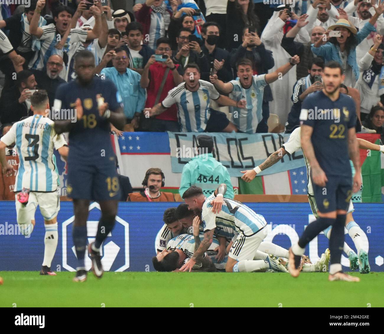 Lionel Messi of Argentina celebrates his goal during the FIFA World Cup ...