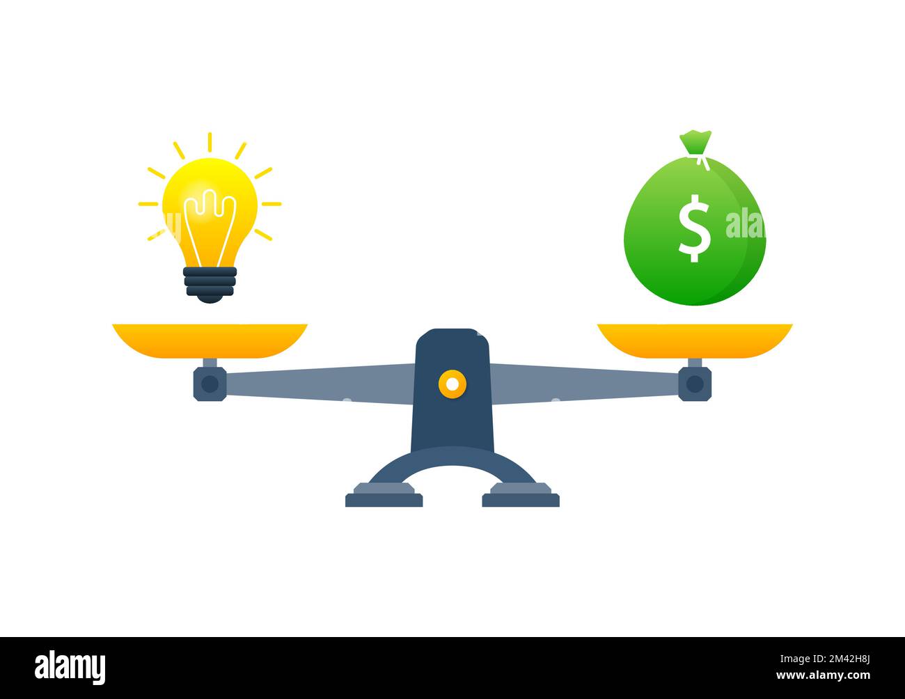 Idea vs money on scale. Idea is money Stock Vector Image & Art - Alamy