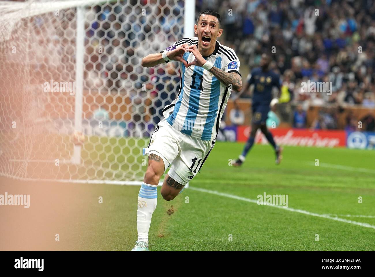 Argentina's Angel Di Maria celebrates scoring their side's second goal ...