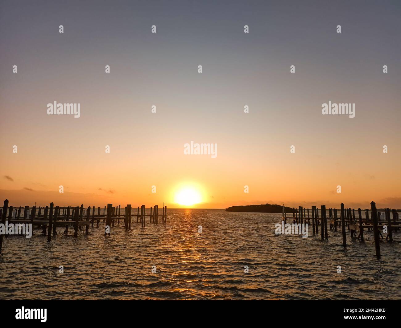 Sunrise at the marina in Alice Town, North Bimini, Bahamas Stock Photo ...