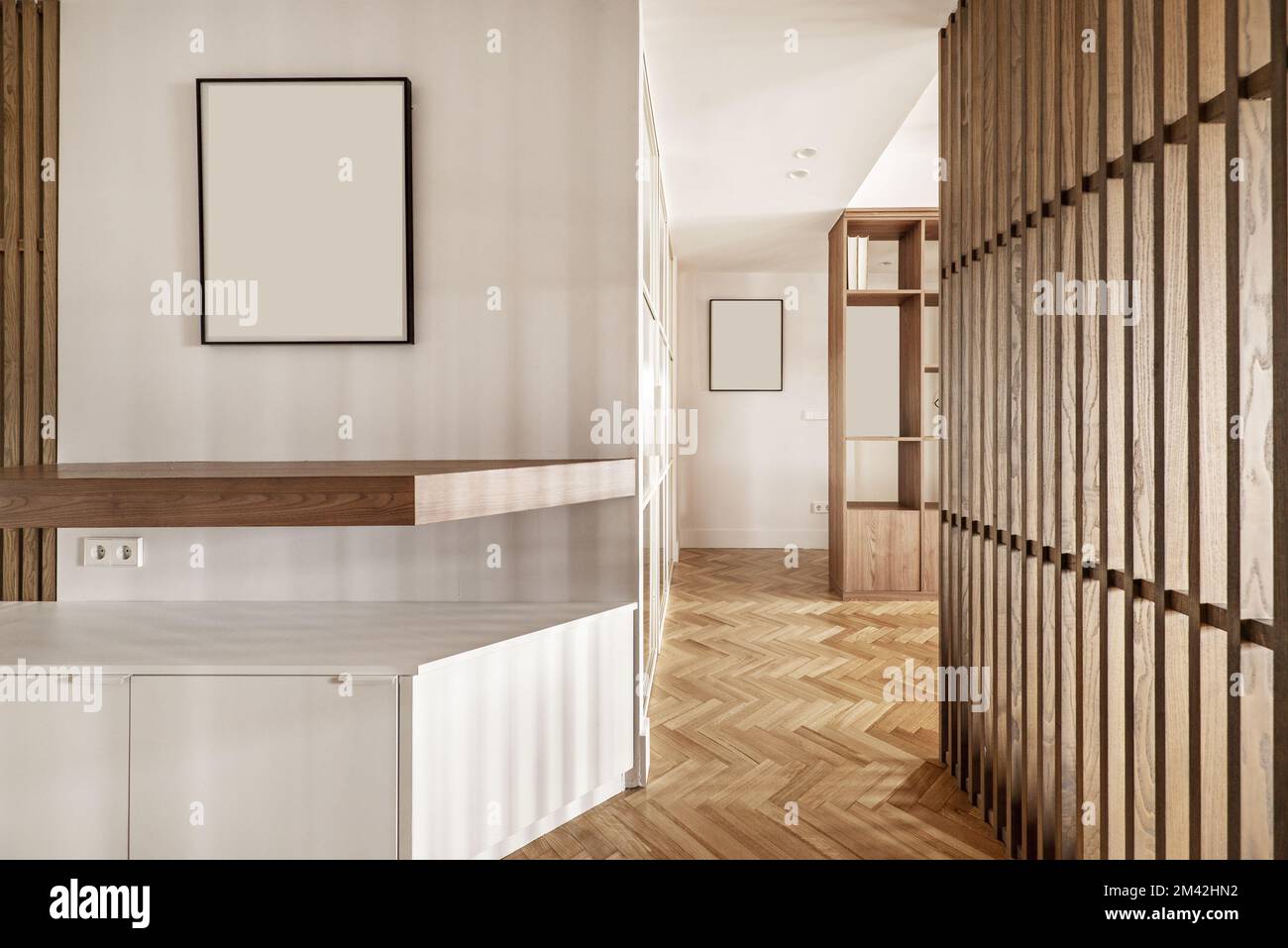 Entrance hall of a modern house with minimalist contemporary design ...