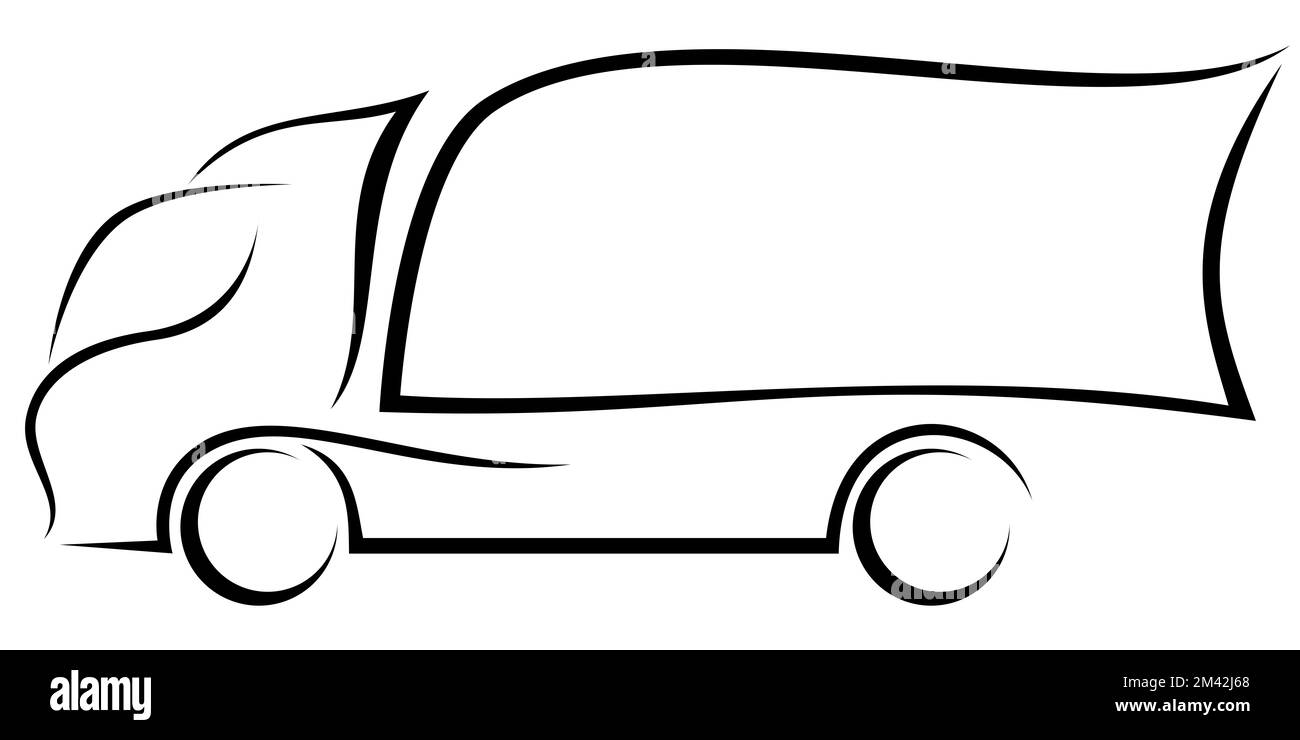 Dynamic vector illustration of a european truck with two axles as a ...
