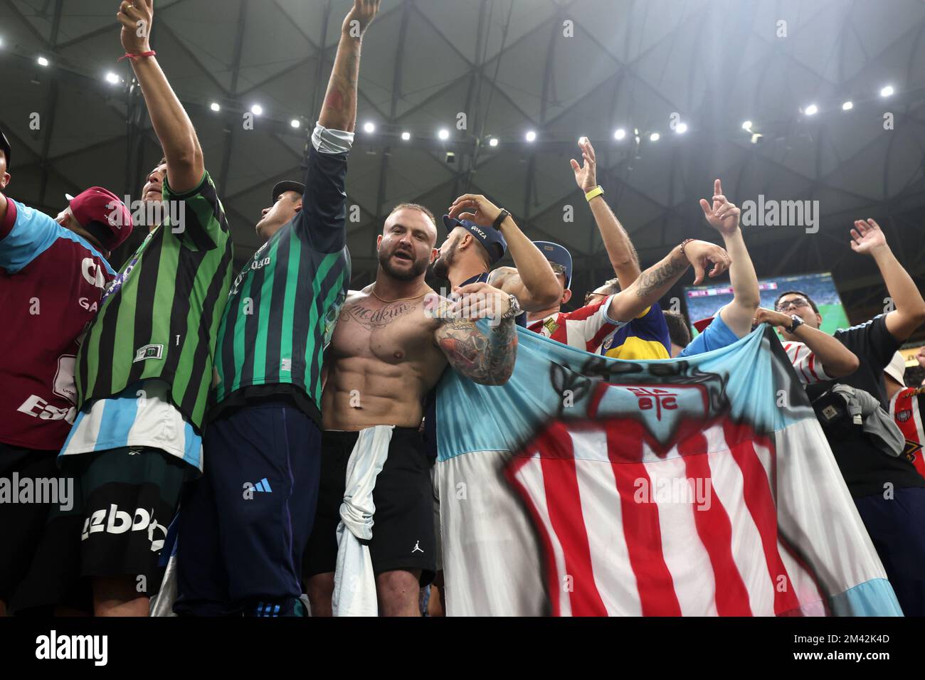 LUSAIL CITY, QATAR - DECEMBER 18: Argentina Supporter cheer in the ...
