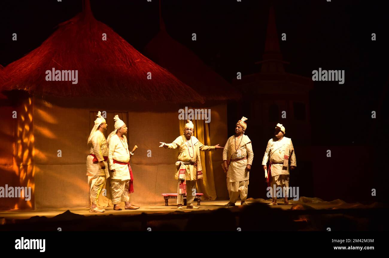 Guwahati, Guwahati, India. 17th Dec, 2022. Artist perform a drama on ...