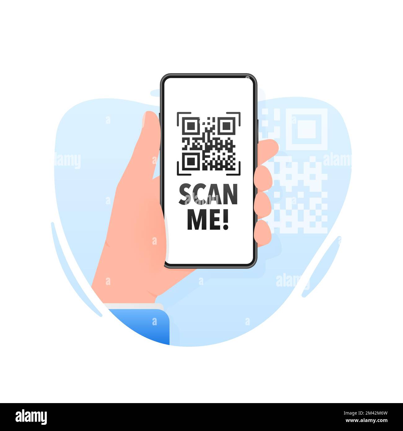 Scan me icon with QR code. Inscription scan me. QR code label Stock ...