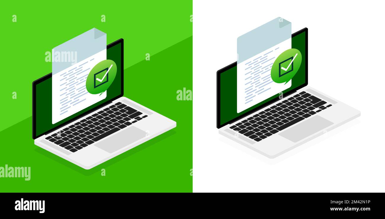 Document approved icon. Check mark. Confirmed online document Stock ...