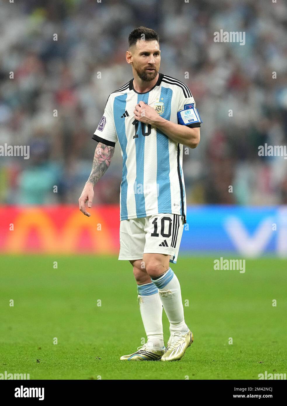 Argentina's Lionel Messi looks on during the FIFA World Cup final at ...