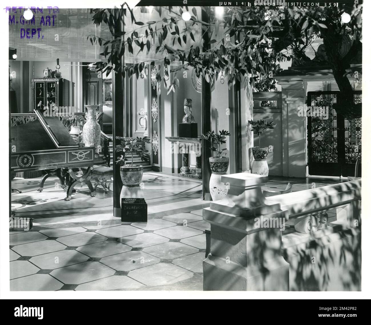 Set Reference Still of Delaroch's Home for ROBERT TAYLOR HEDY LAMARR ...
