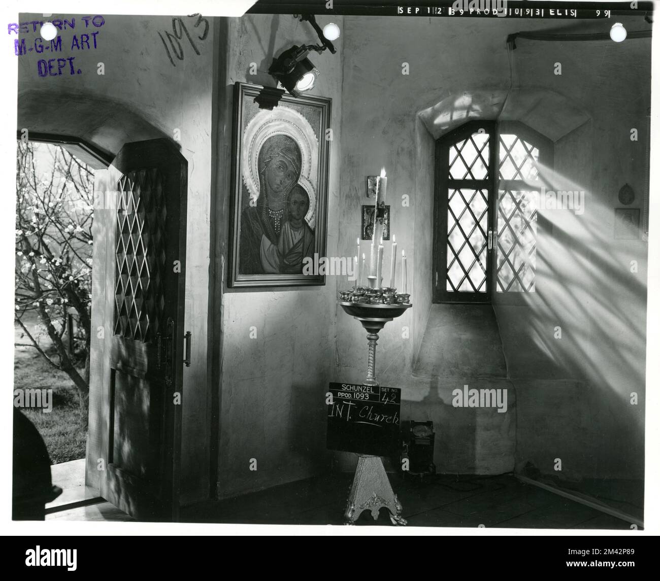 Set Reference Still of Church Interior for NELSON EDDY and ILONA MASSEY ...