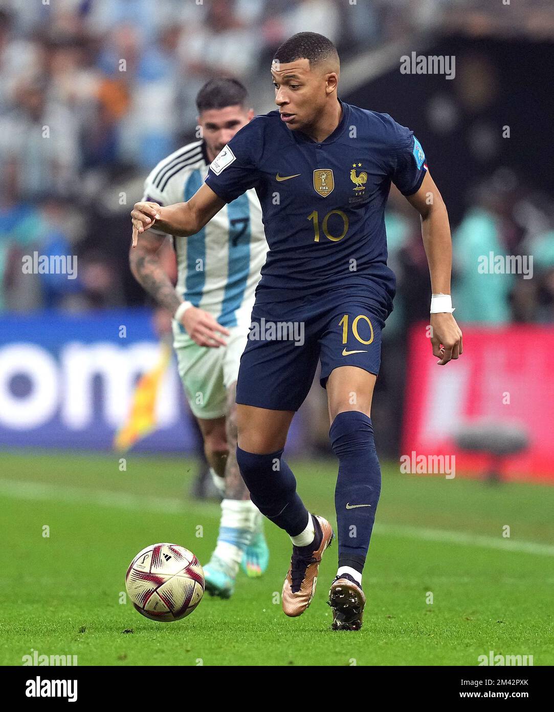 France's Kylian Mbappe in action during the FIFA World Cup final at ...