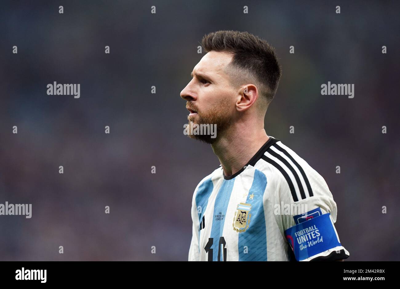 Argentina's Lionel Messi during the FIFA World Cup final at Lusail ...