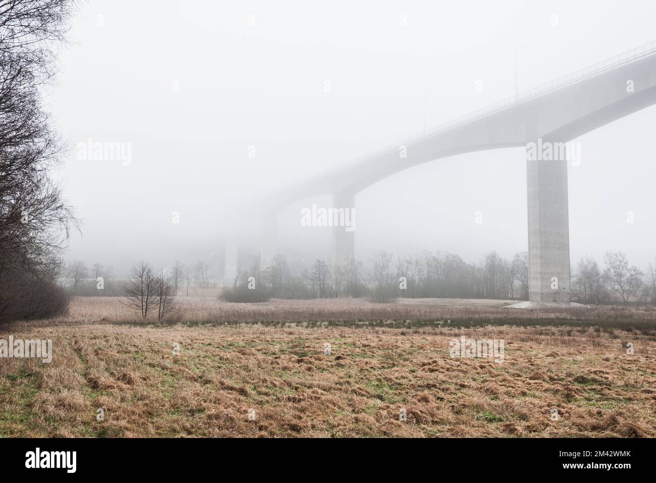 Bridge in mist Stock Photo - Alamy