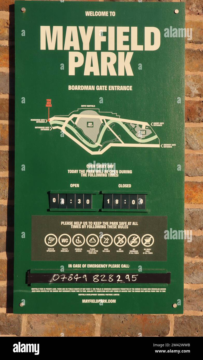 Manchester, England 15th December 2022. Mayfield Park. A 6.5-acre ...