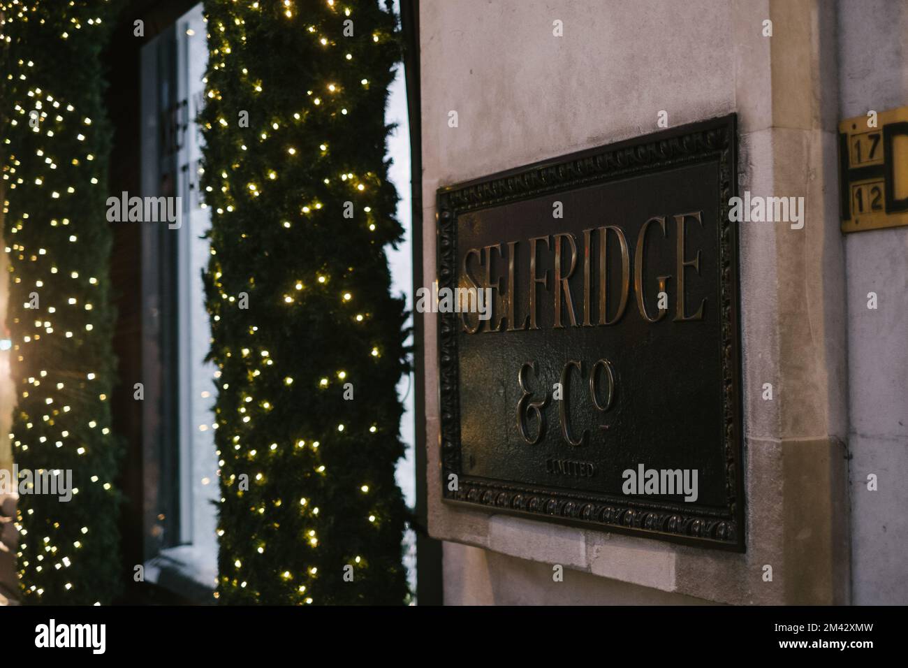 London, UK - November 6, 2022: Sign on Selfridges department store on ...
