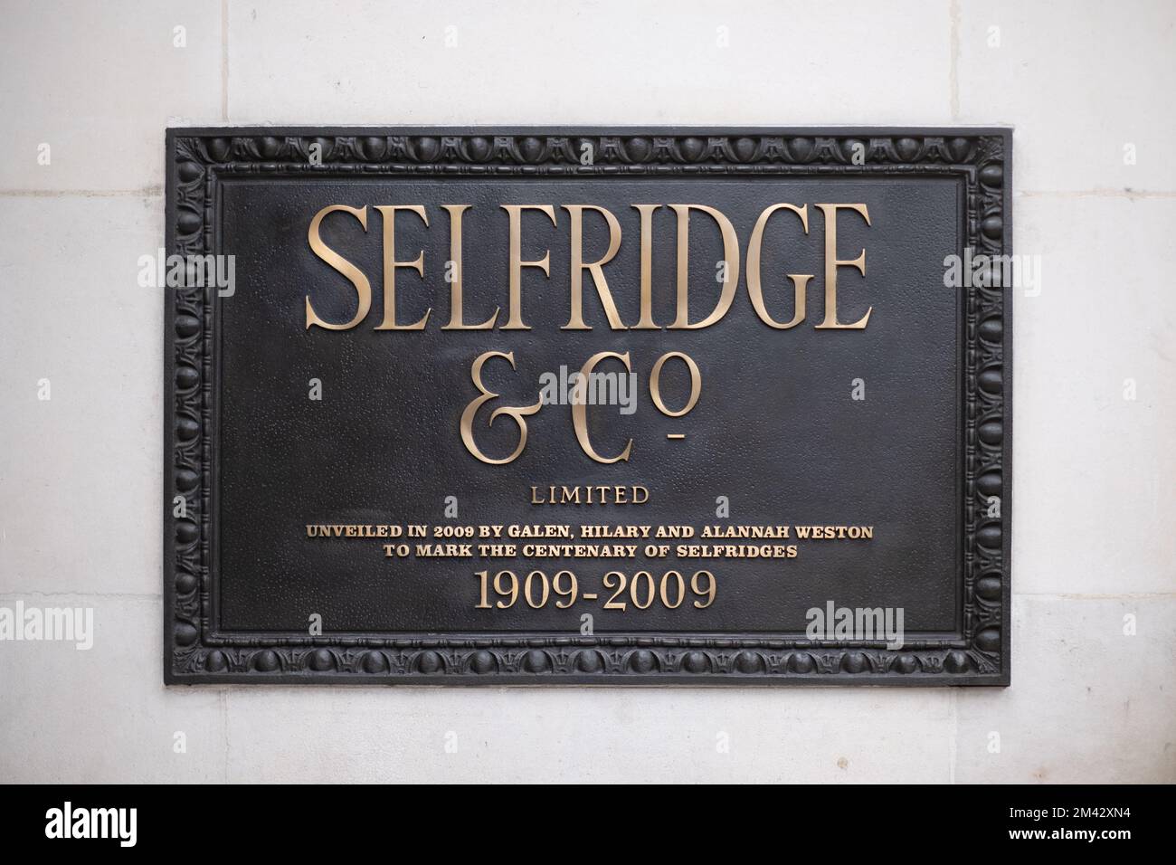 London, UK - November 6, 2022: Sign on Selfridges department store on ...