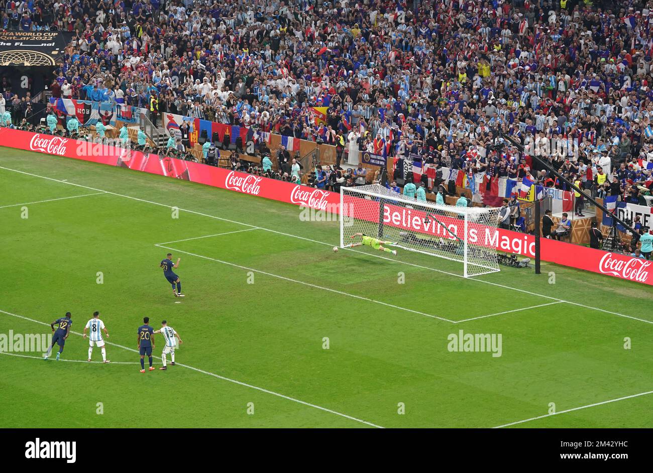 France's Kylian Mbappe scores their side's first goal of the game ...