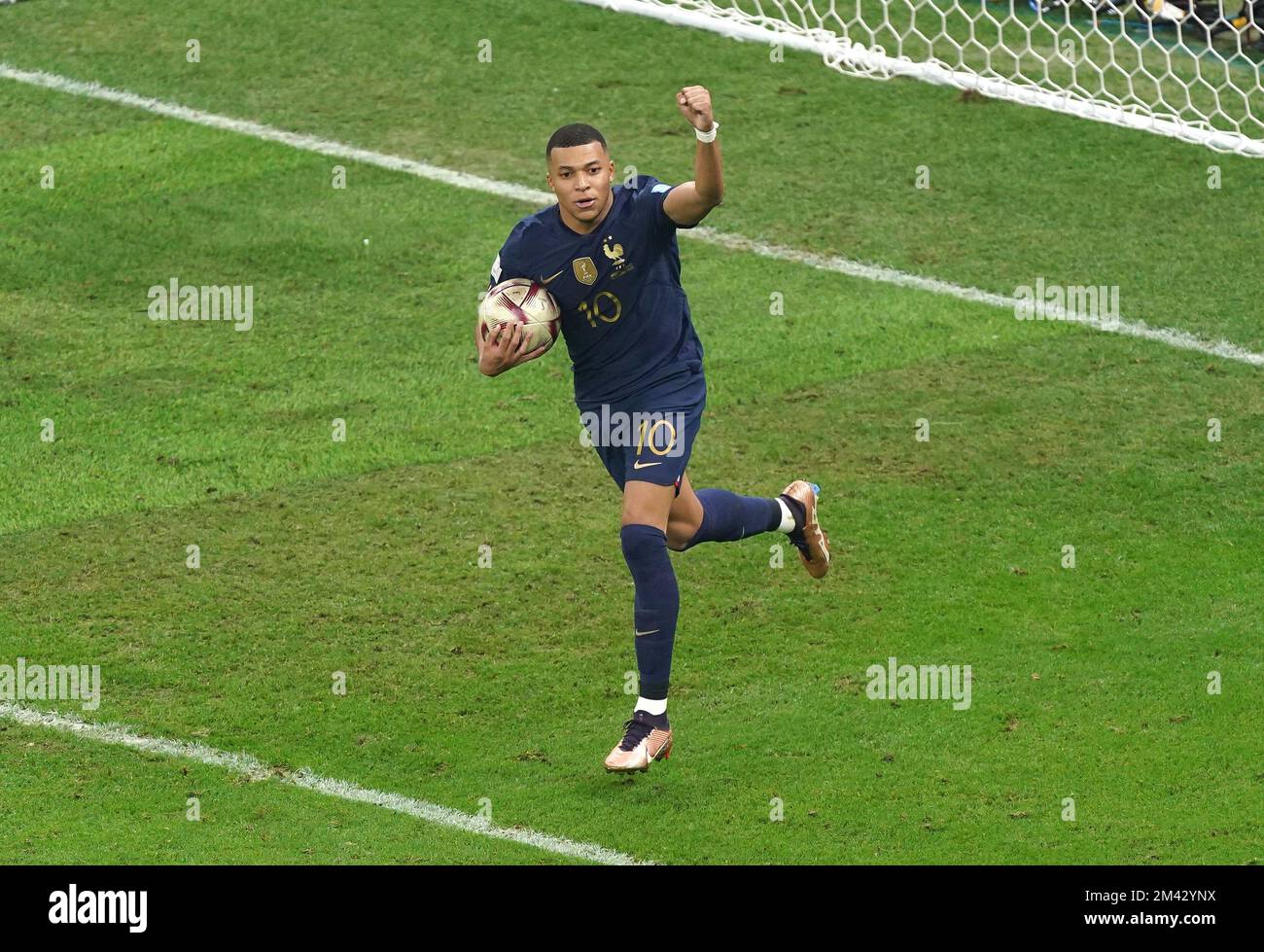 France's Kylian Mbappe celebrates scoring their side's first goal of ...