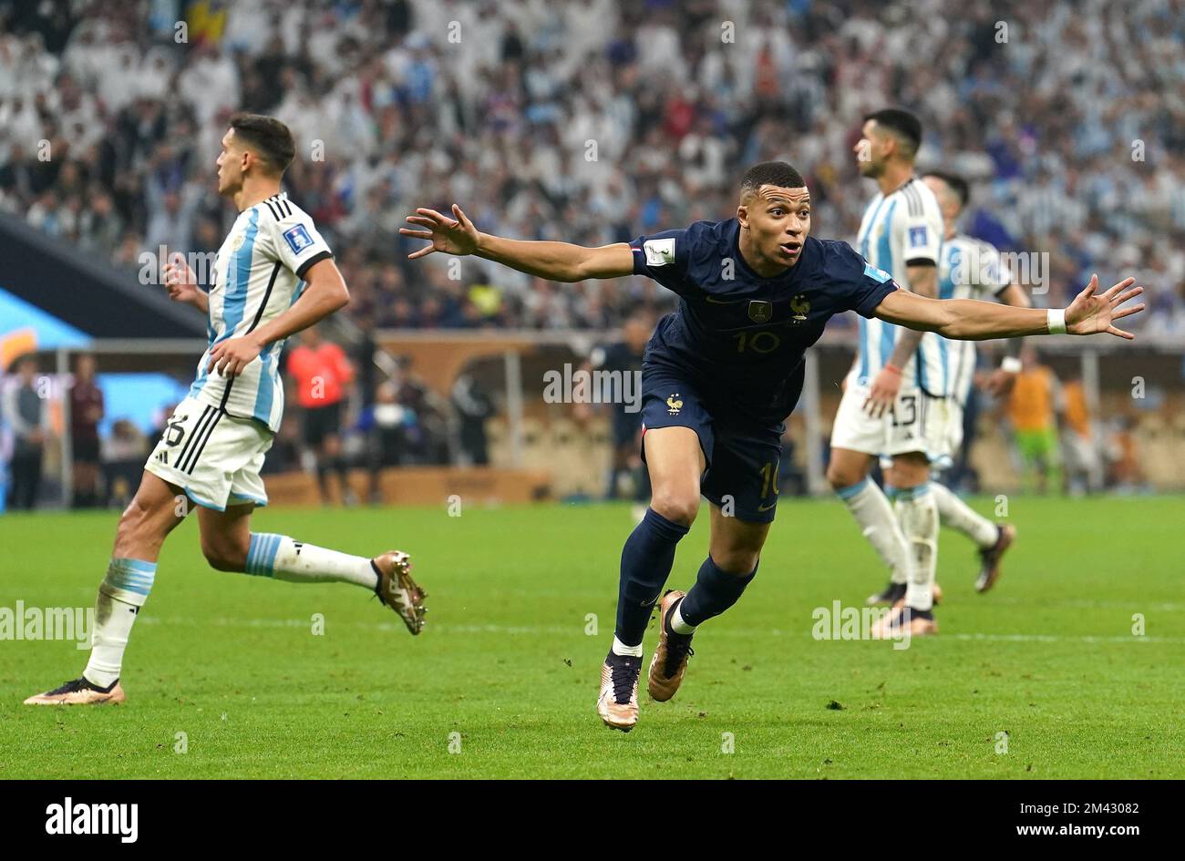 France's Kylian Mbappe celebrates scoring their side's second goal of ...