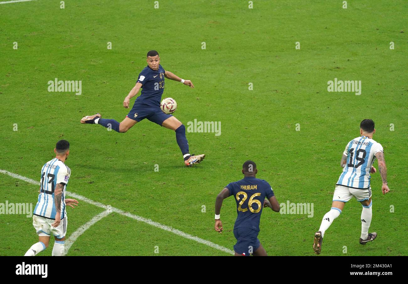 France's Kylian Mbappe scores their side's second goal of the game ...