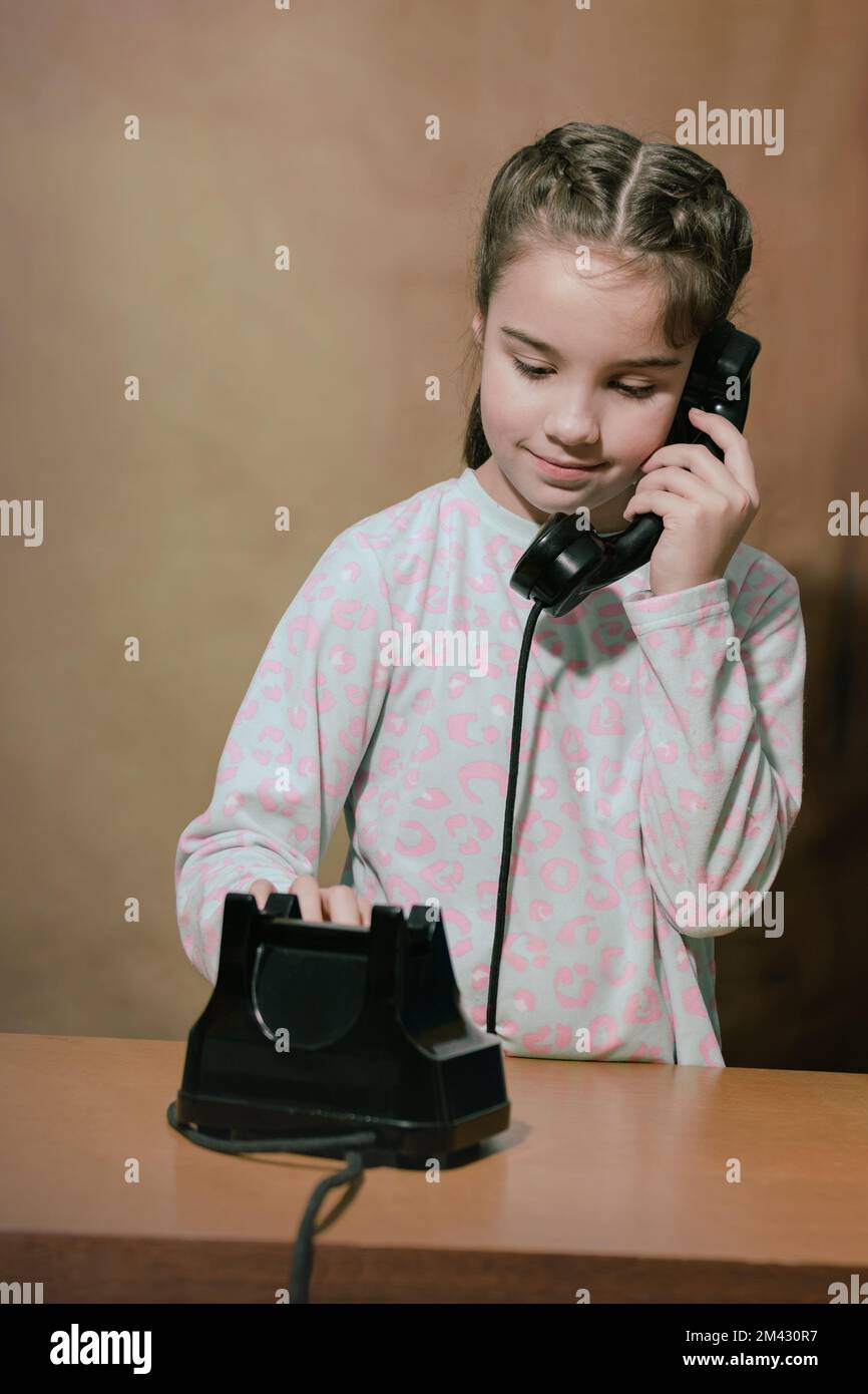 Girl dials a number hi-res stock photography and images - Alamy