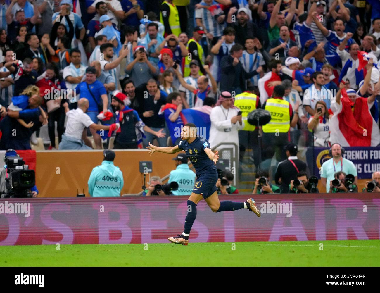 France's Kylian Mbappe celebrates scoring their side's second goal of ...