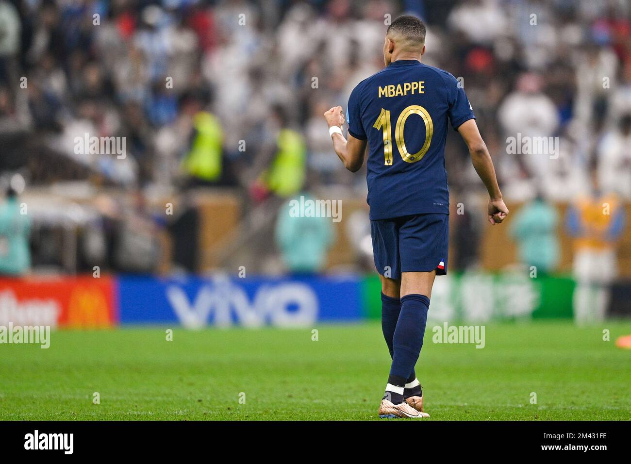 LUSAIL CITY, QATAR - DECEMBER 18: Kylian Mbappe of France celebrates ...