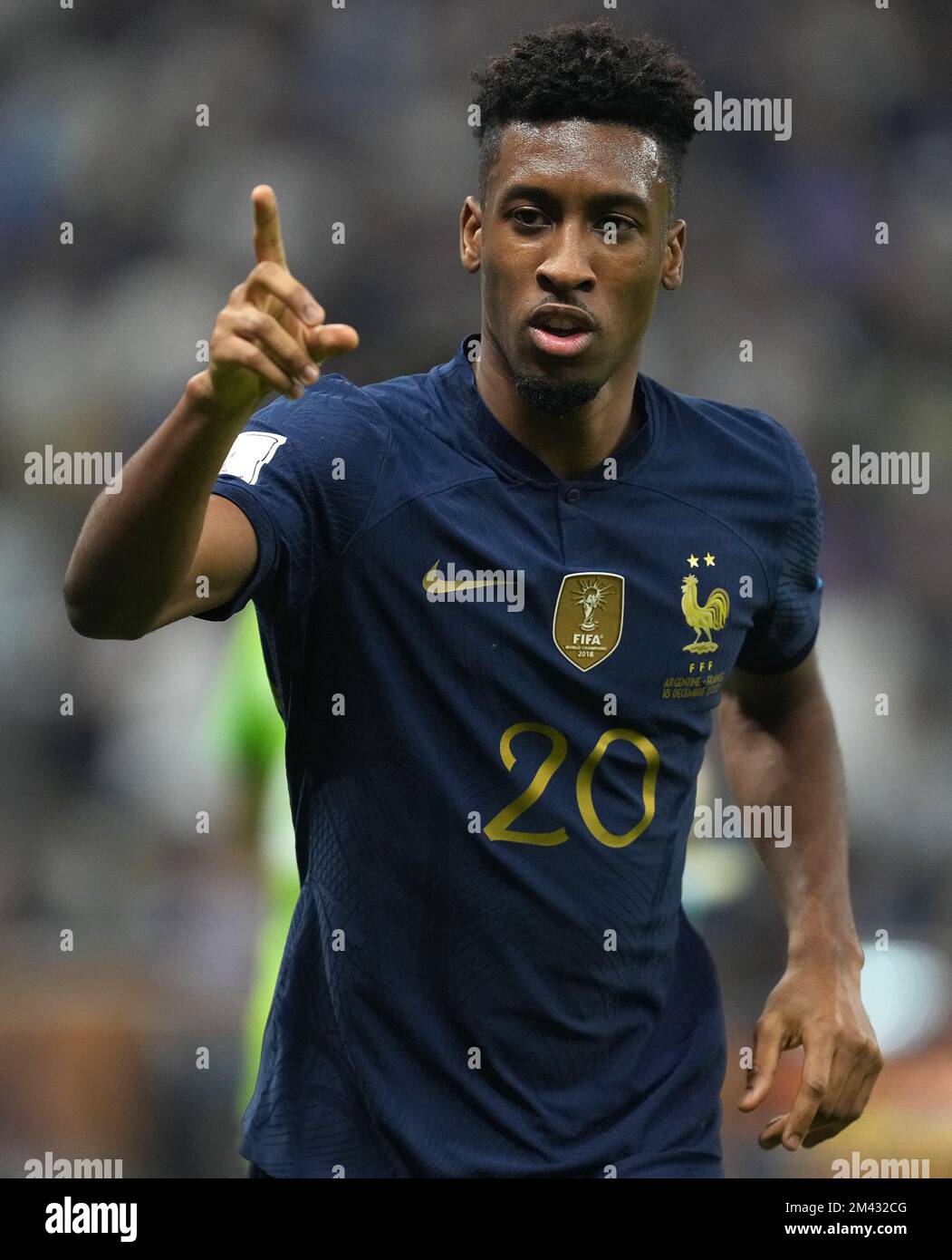 France's Kingsley Coman during the FIFA World Cup final at Lusail ...