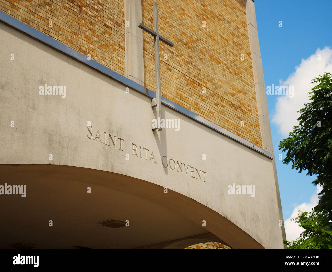 A wall of the St. Rita Catholic Church Stock Photo - Alamy