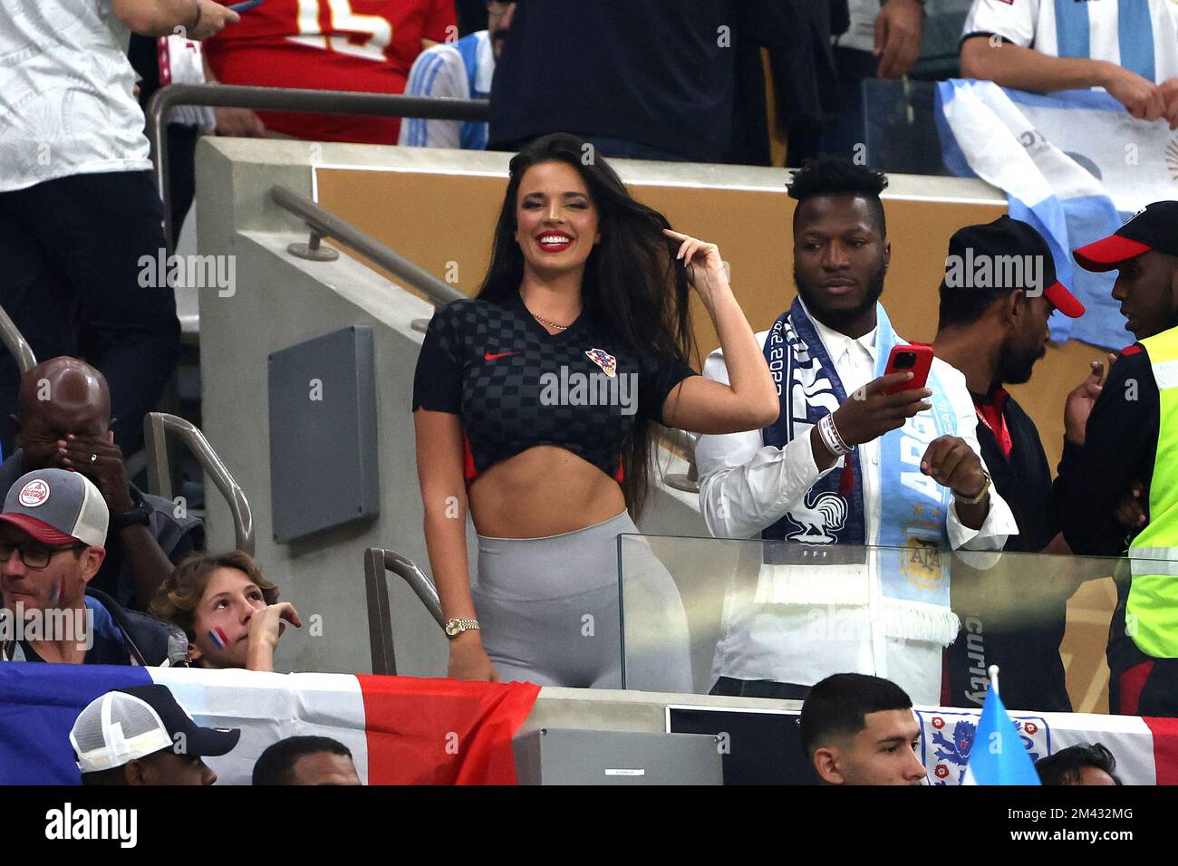 LUSAIL CITY, QATAR - DECEMBER 18: Croatian supporter Ivana Knoll cheer ...