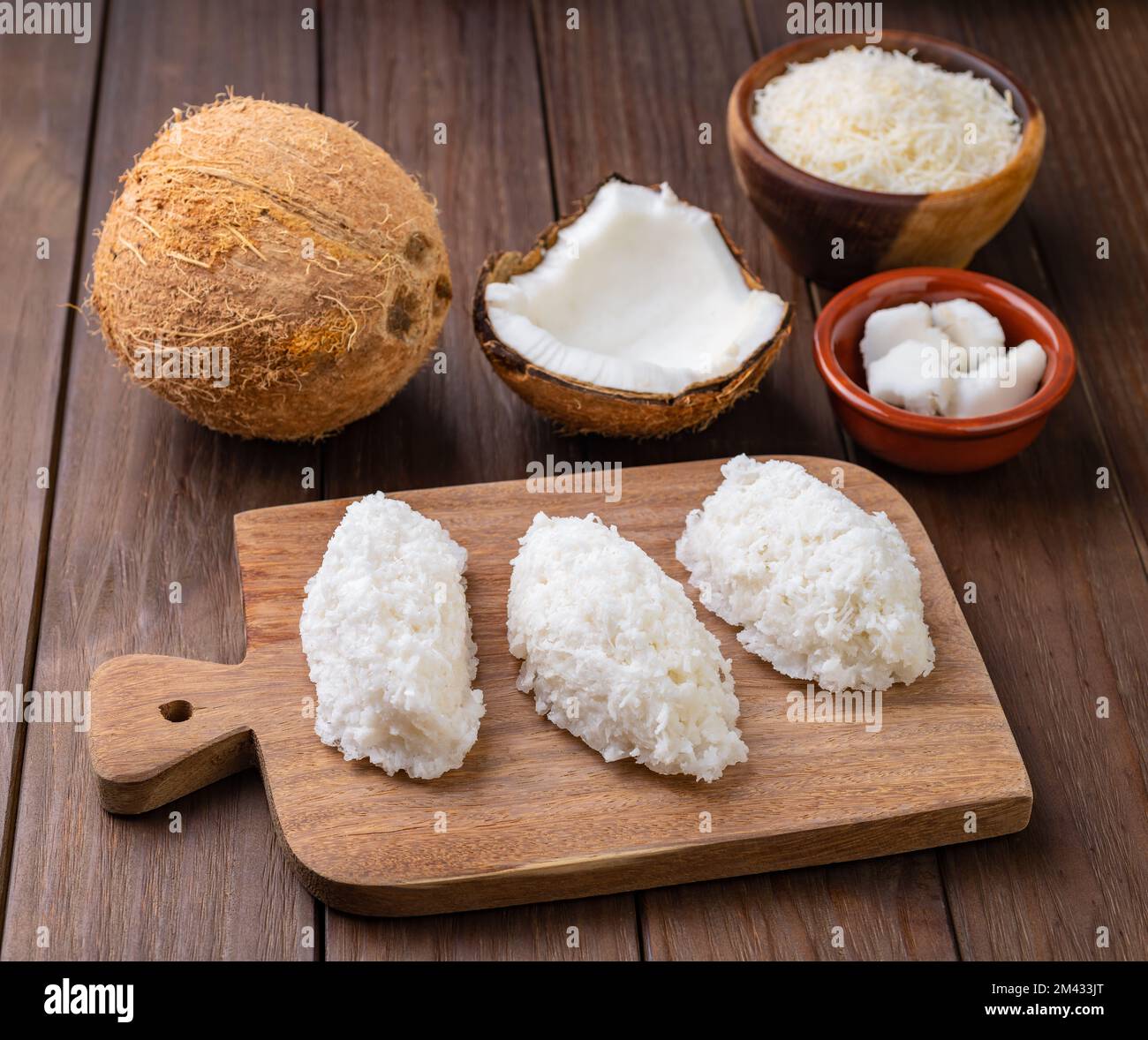 Cocada, traditional latin american coconut candy with grated coconut ...