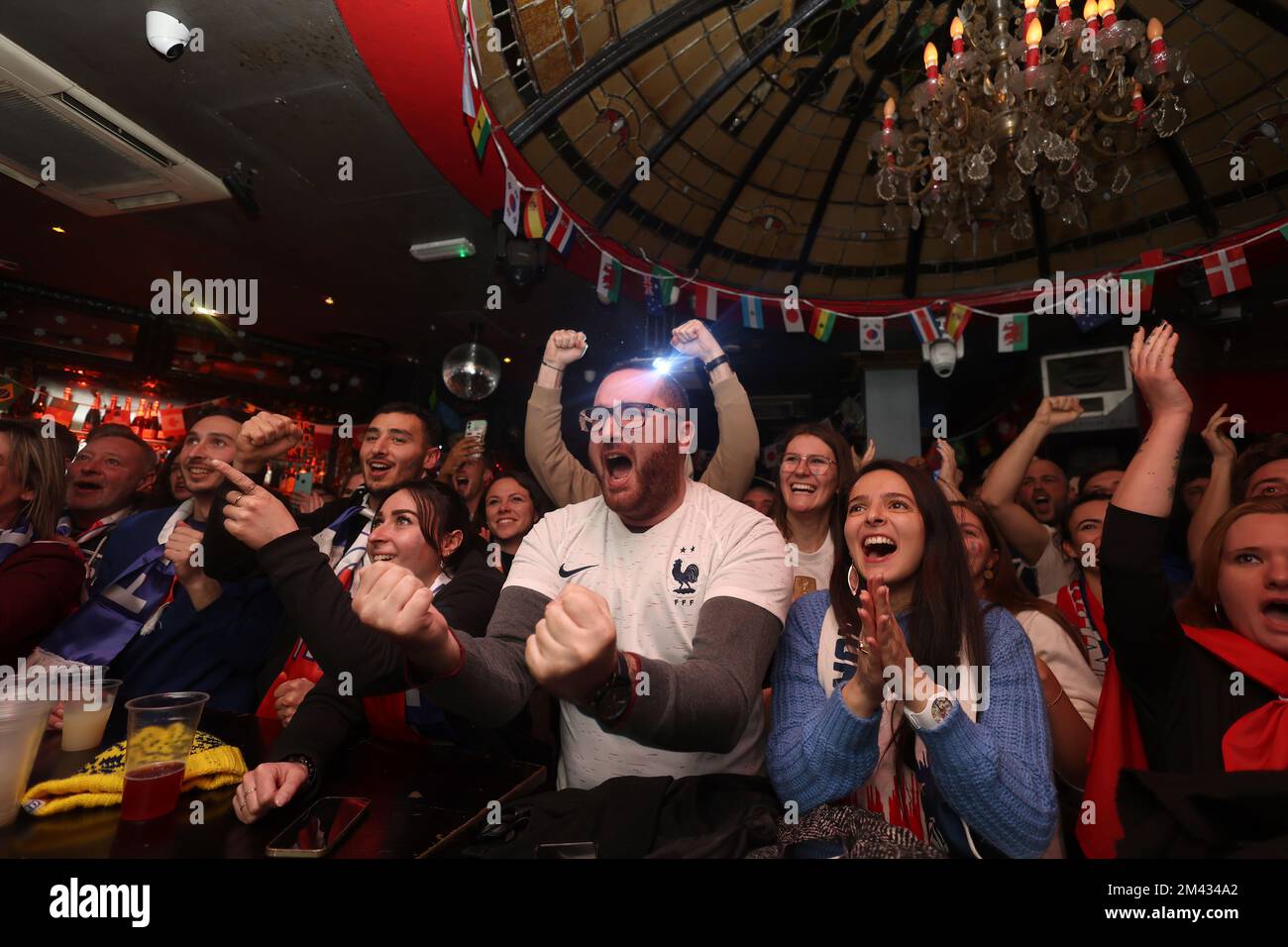 France fans at Zoo Bar in London, during a screening of the FIFA World ...