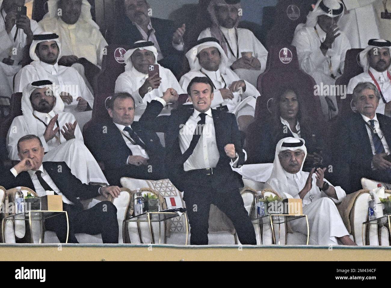 French President Emmanuel Macron during the FIFA World Cup Qatar 2022 ...