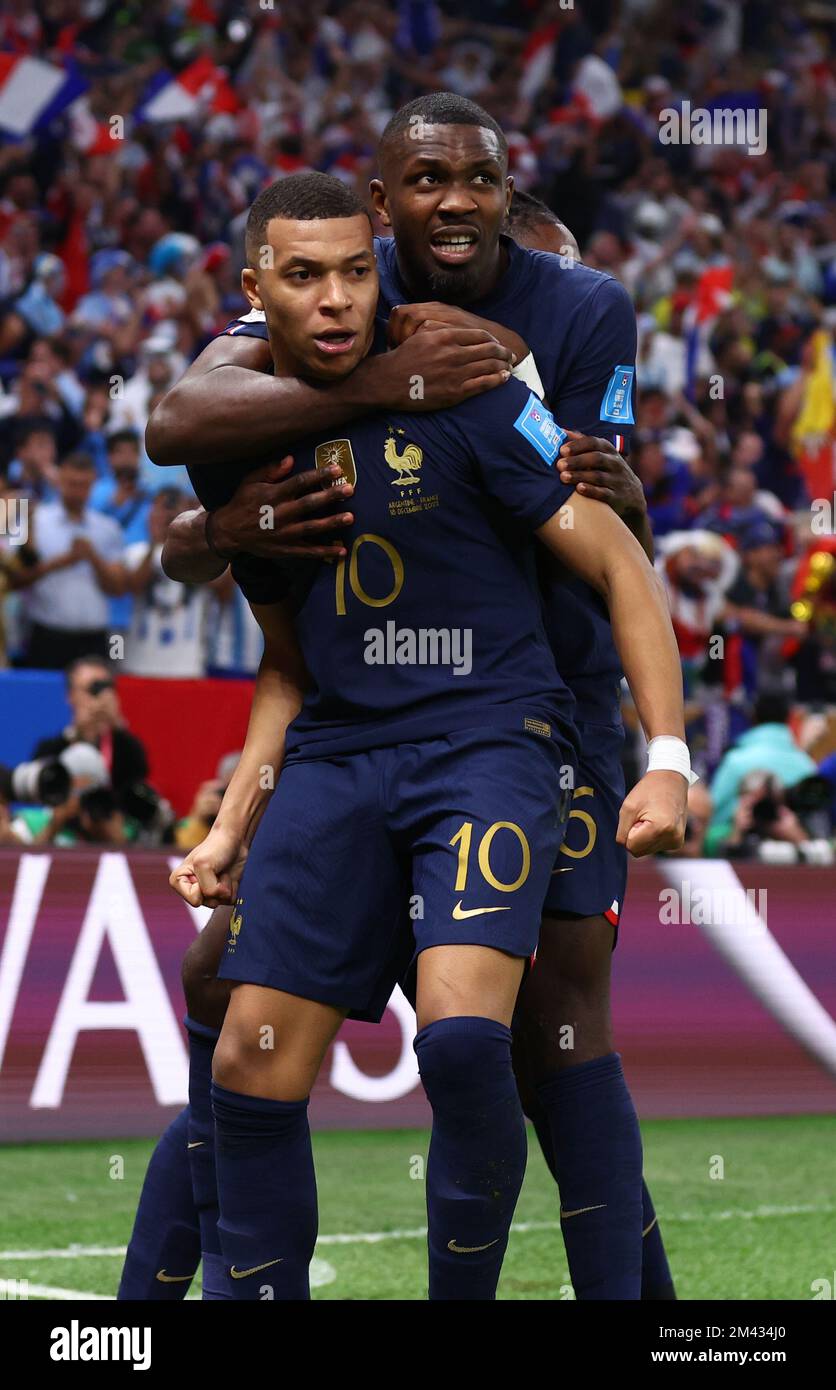 Doha, Qatar, 18th December 2022. Kylan Mbappe of France celebrates ...