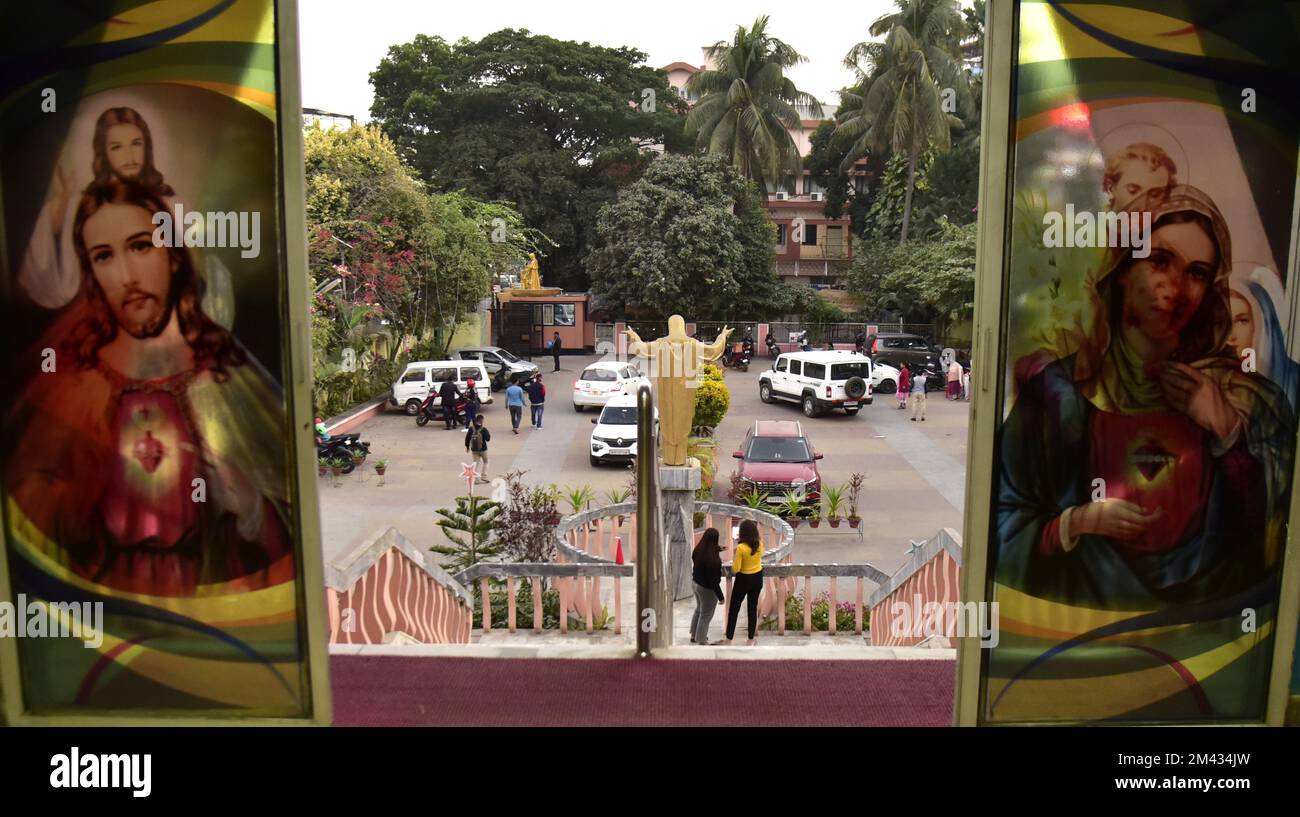 Guwahati, Guwahati, India. 18th Dec, 2022. A view of St Joseph church ...