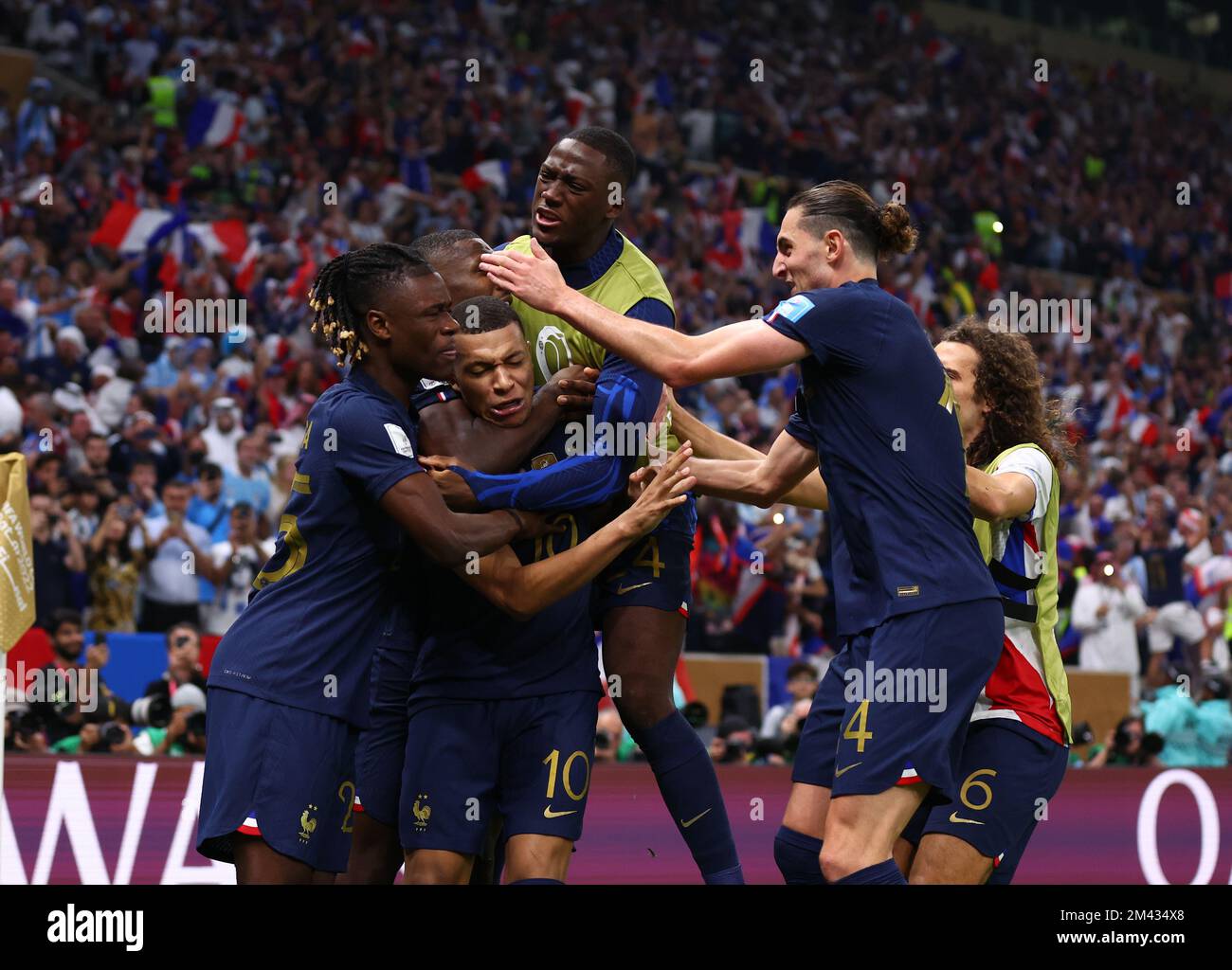Doha, Qatar, 18th December 2022. Kylan Mbappe of France celebrates ...