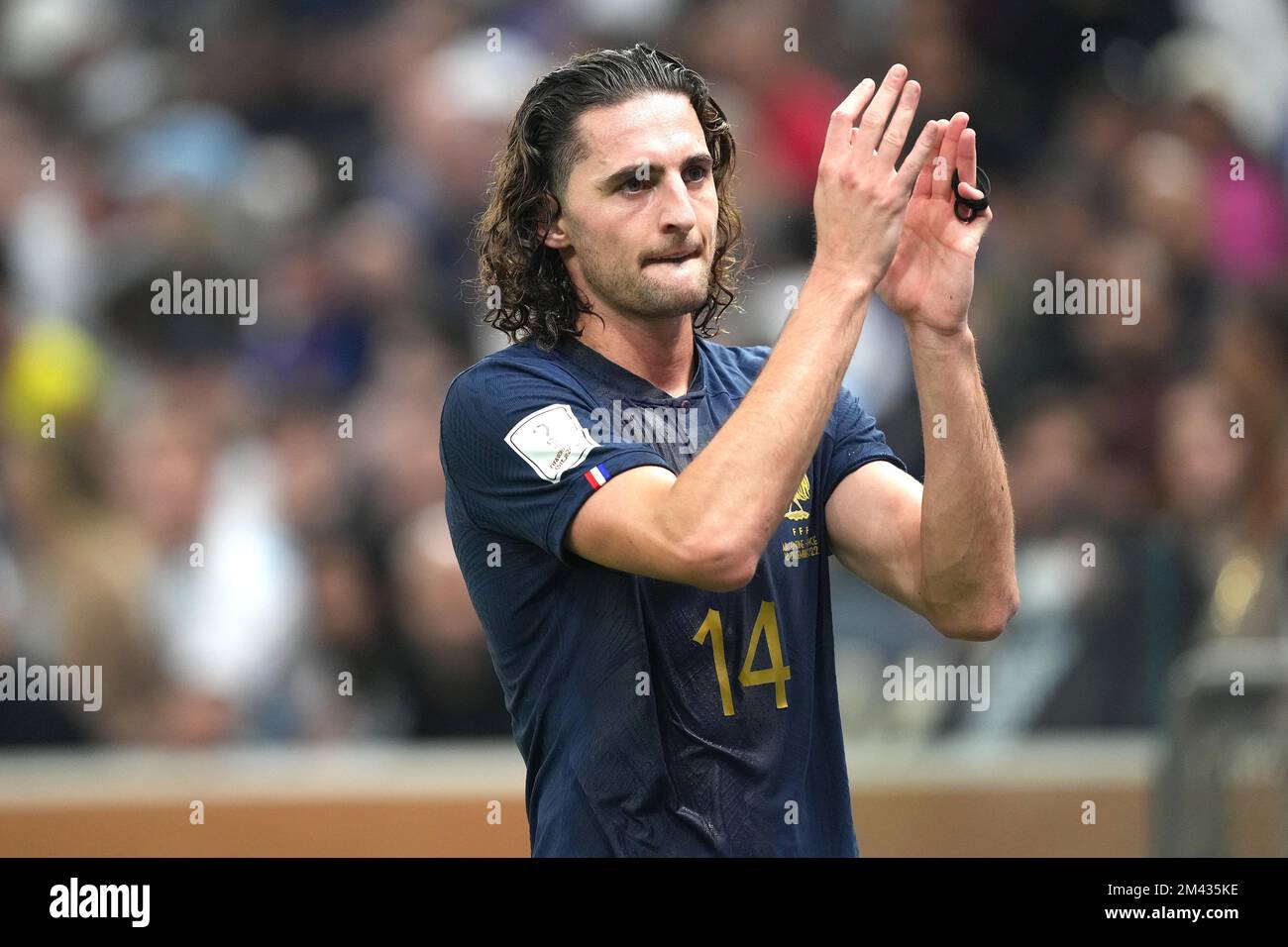 France's Adrien Rabiot applauds the fans after being subsisted off ...