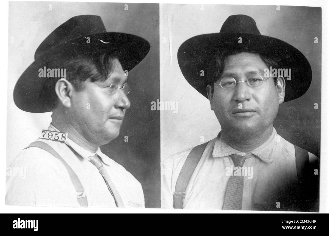 Photograph of R. A. Dorame. This item is the prison photograph, also ...