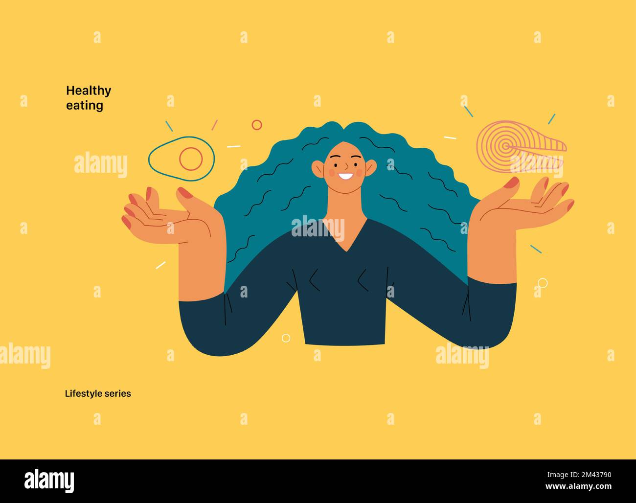 Lifestyle series - Healthy eating - modern flat vector illustration of ...