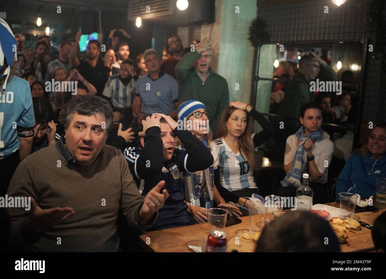 Argentina fans at Moo Cantina in Pimlico, London watch a screening of ...