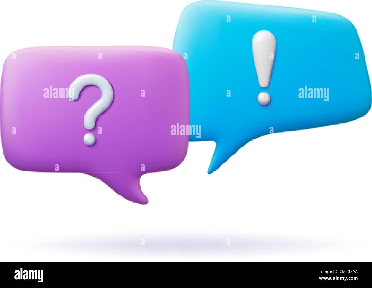 Exclamation 3d signs in speech bubble. Question and answer, vector ...